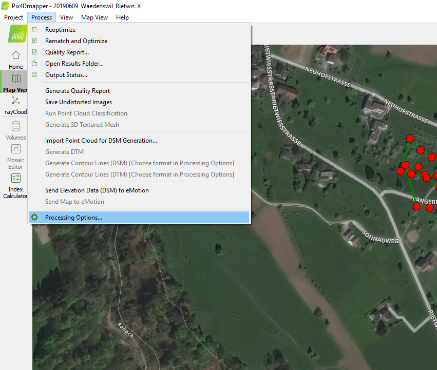 How to process RedEdge data in Pix4D